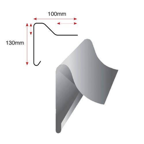 B260 Large Raised Edge Trim 3m - Bullet Building Products